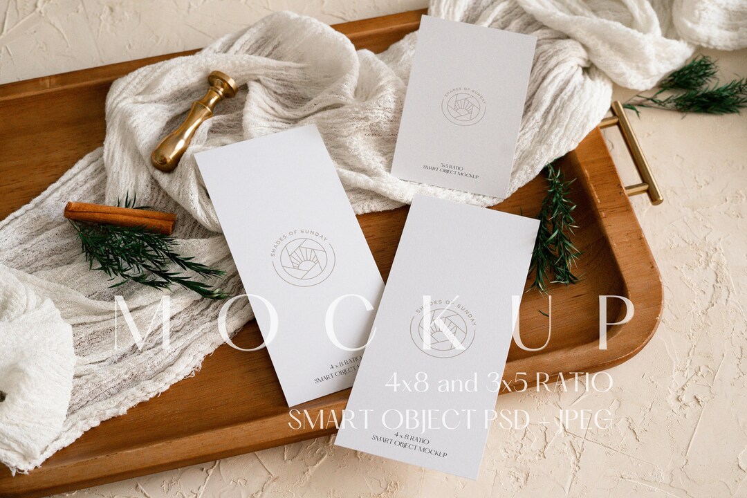 Invite Mockup Suite, 4x8 Menu & 3x5 Table Number, Boho Minimal Styled ...