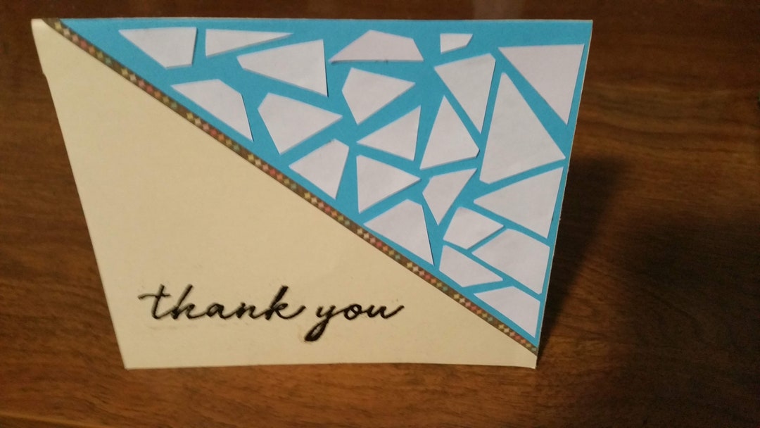 Geometric Shape Thank You Card - Etsy