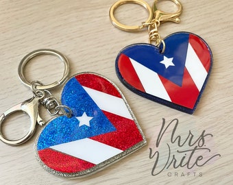 Puerto Rican Flag Keychain - Etsy