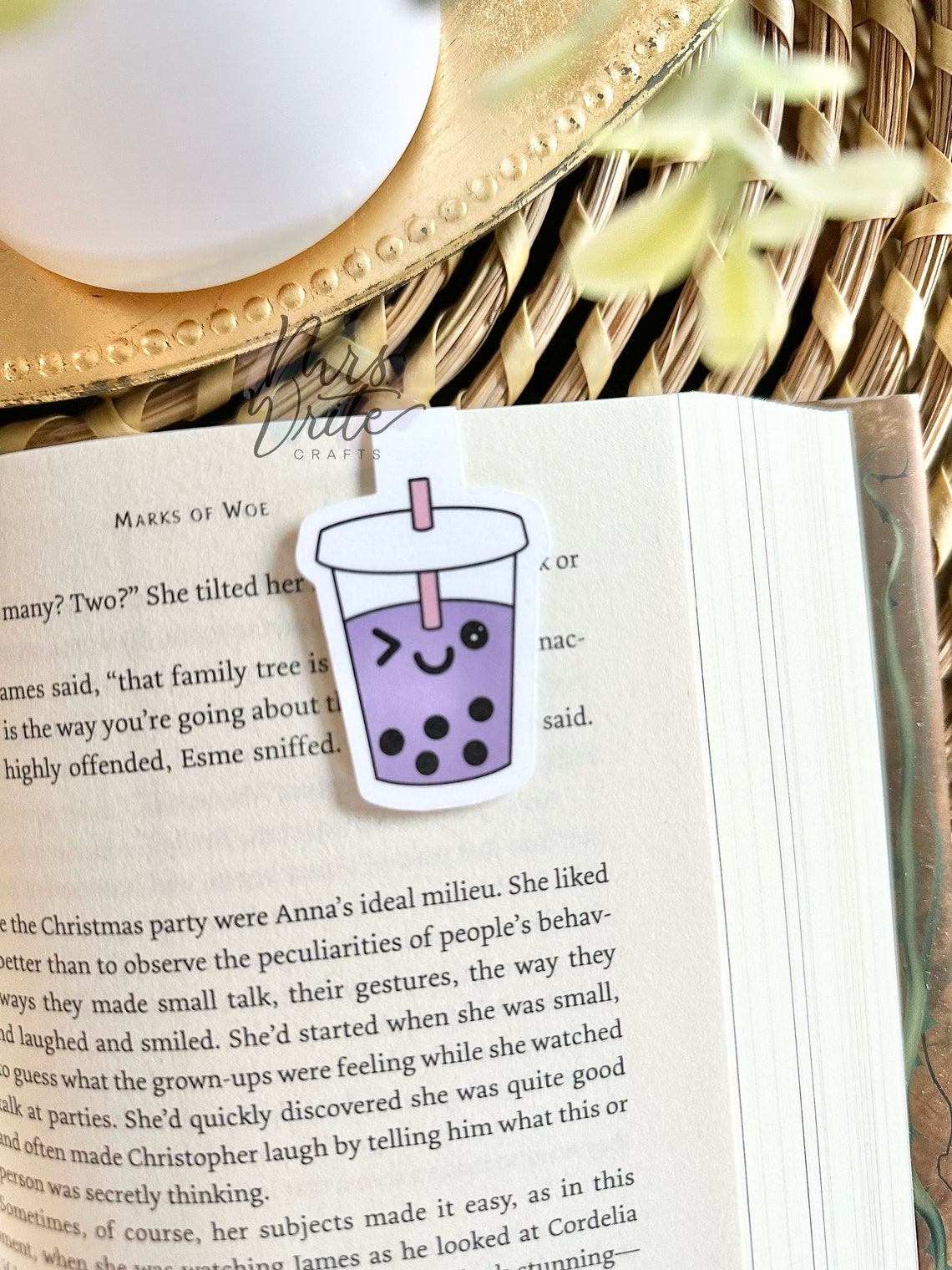 Boba Magnetic Bookmarks--boba Tea Bookmark--page Marker--book Lover ...