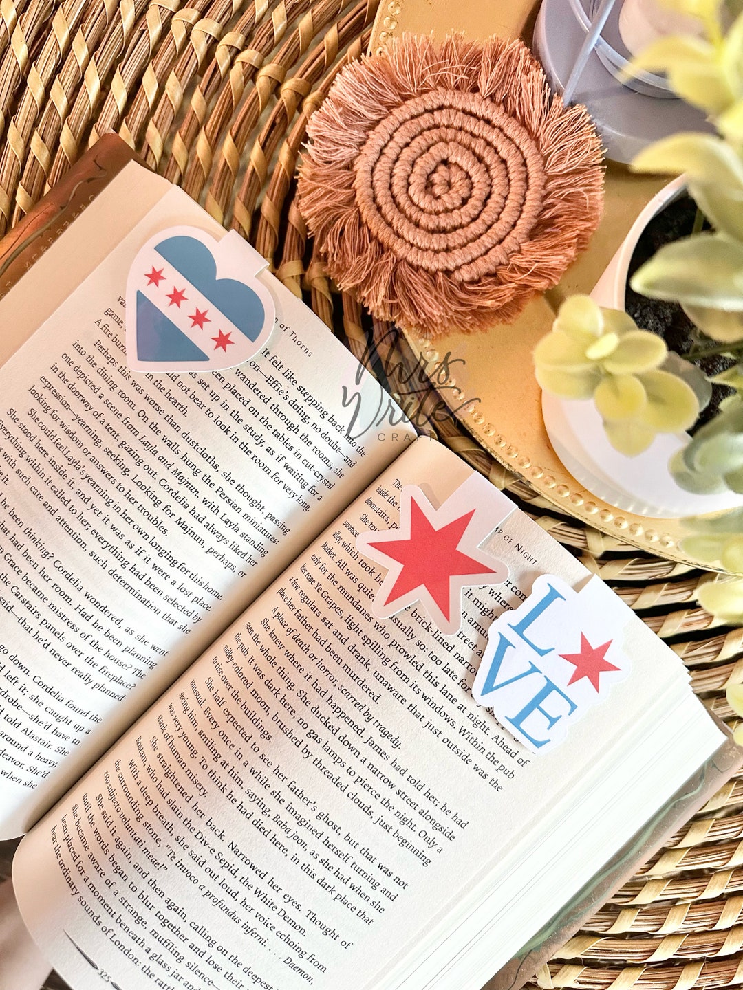 Chicago Magnetic Bookmarks--heart Bookmark--love Page Marker--bookmark ...