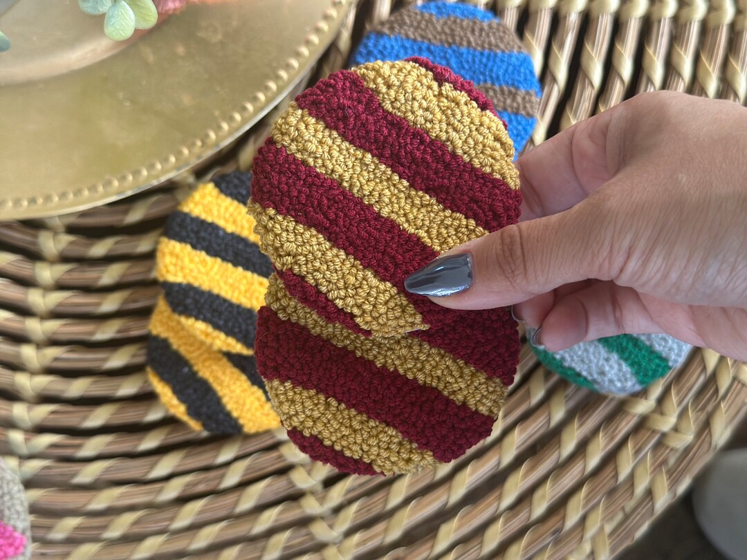 Magic Houses Car Coasters—mug Rug—punch Needle Car Coaster—handmade ...