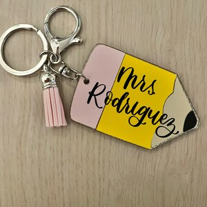 Pencil Keychain--teacher Keychain--teacher Gift—personalized Keychain ...