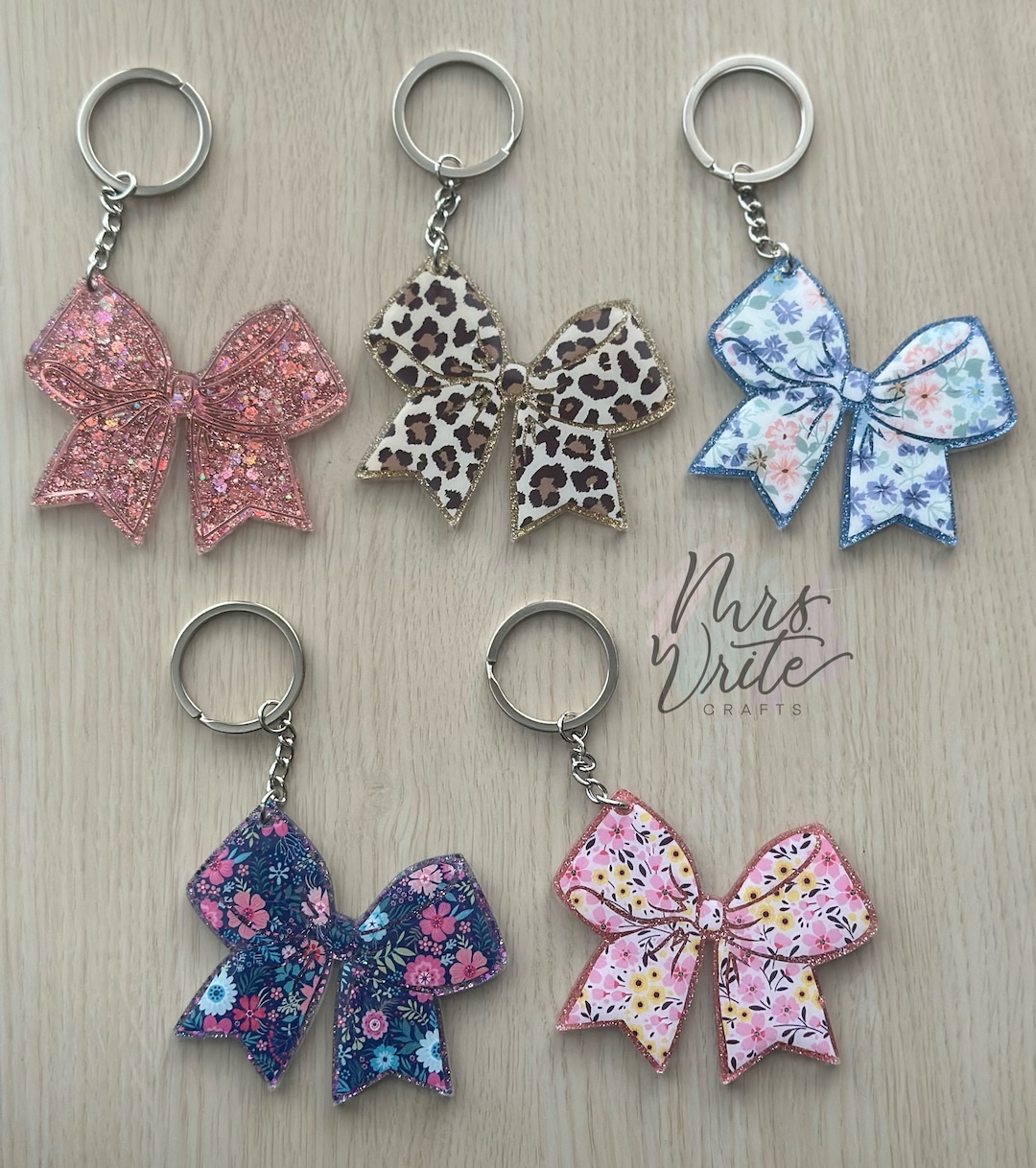 Bow Keychain—coquette Acrylic Keychain—cute Keychain--glitter Keychain ...