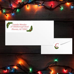 5 PATTERNS Custom Christmas Return Address Labels and Matching Sealing ...