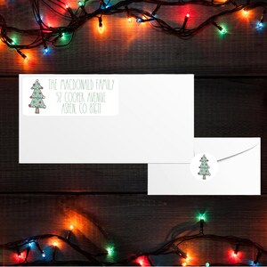 5 PATTERNS Custom Christmas Return Address Labels and Matching Sealing ...