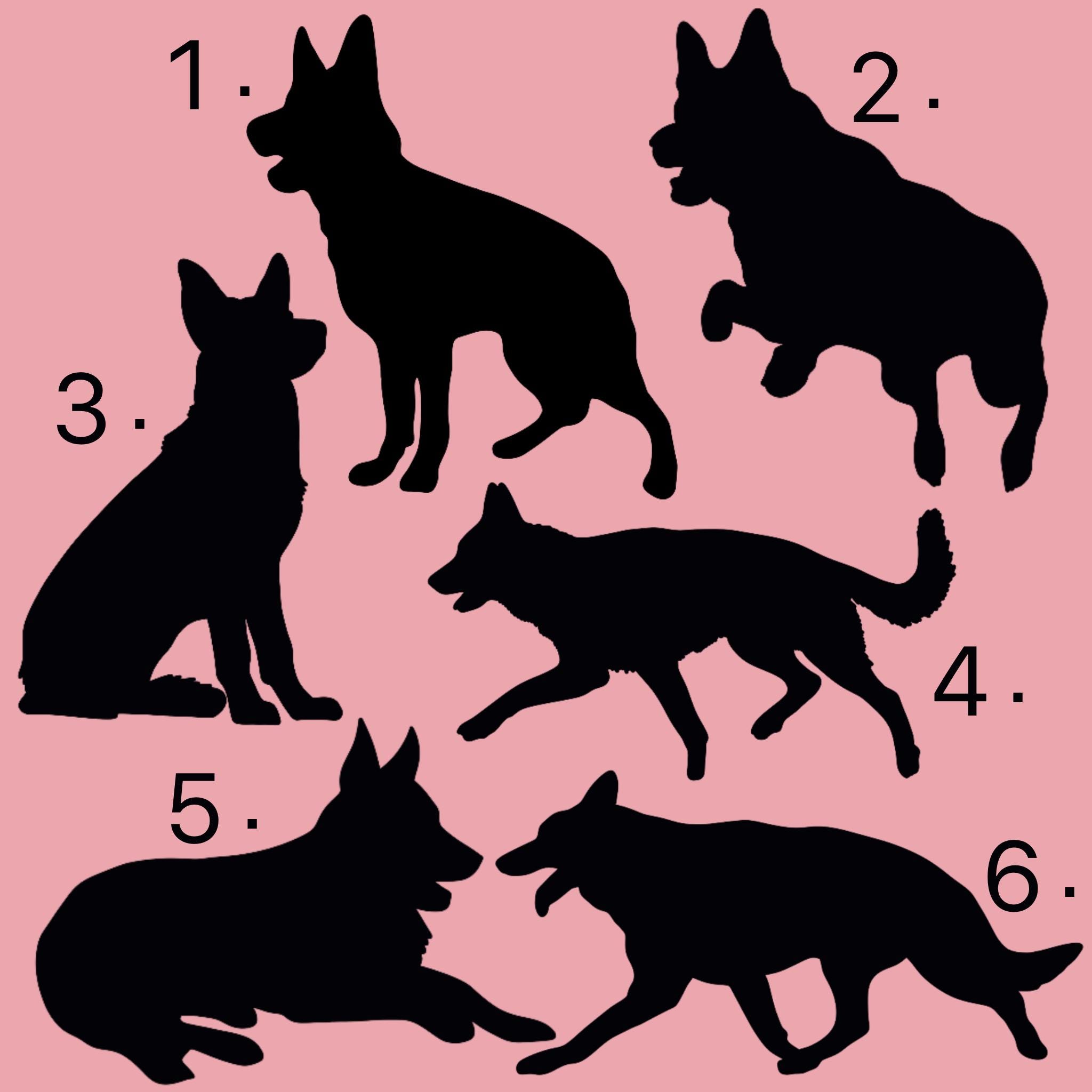 6 DESIGNS German Shepard Name Sticker, Pet Bumper Stickers, Dog Pet ...