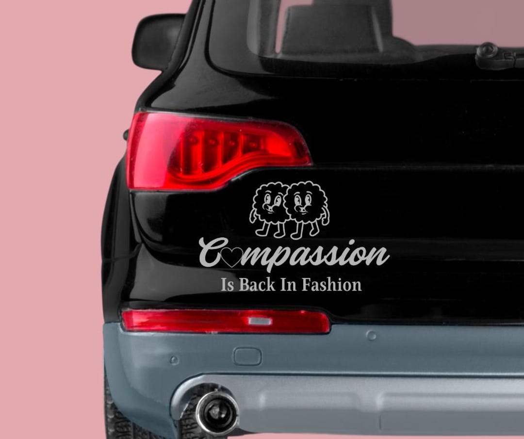 6 COLORS Compassion is Back in Fashion, Bumper Sticker, Sticker, Car ...
