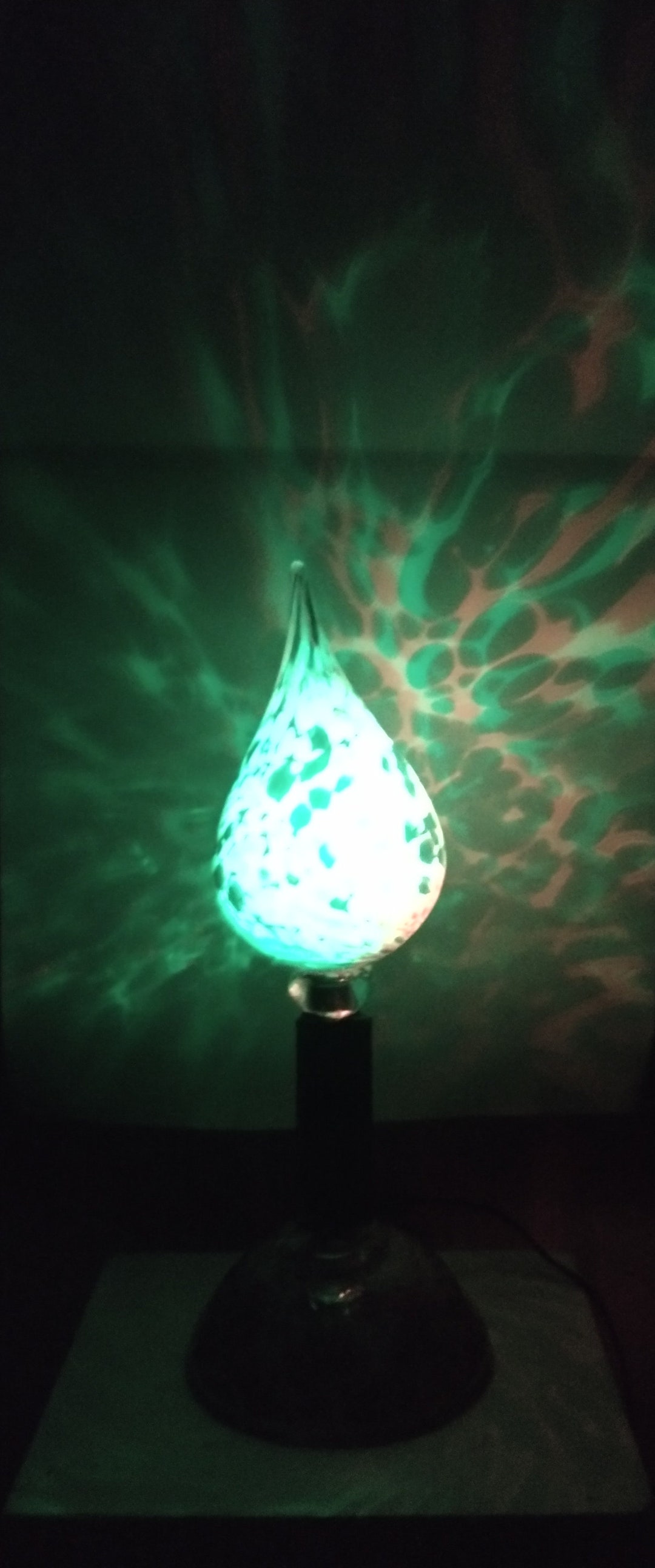 Glass Night Light Mood Lighting Table Top Hand Blown Glass Light Color ...