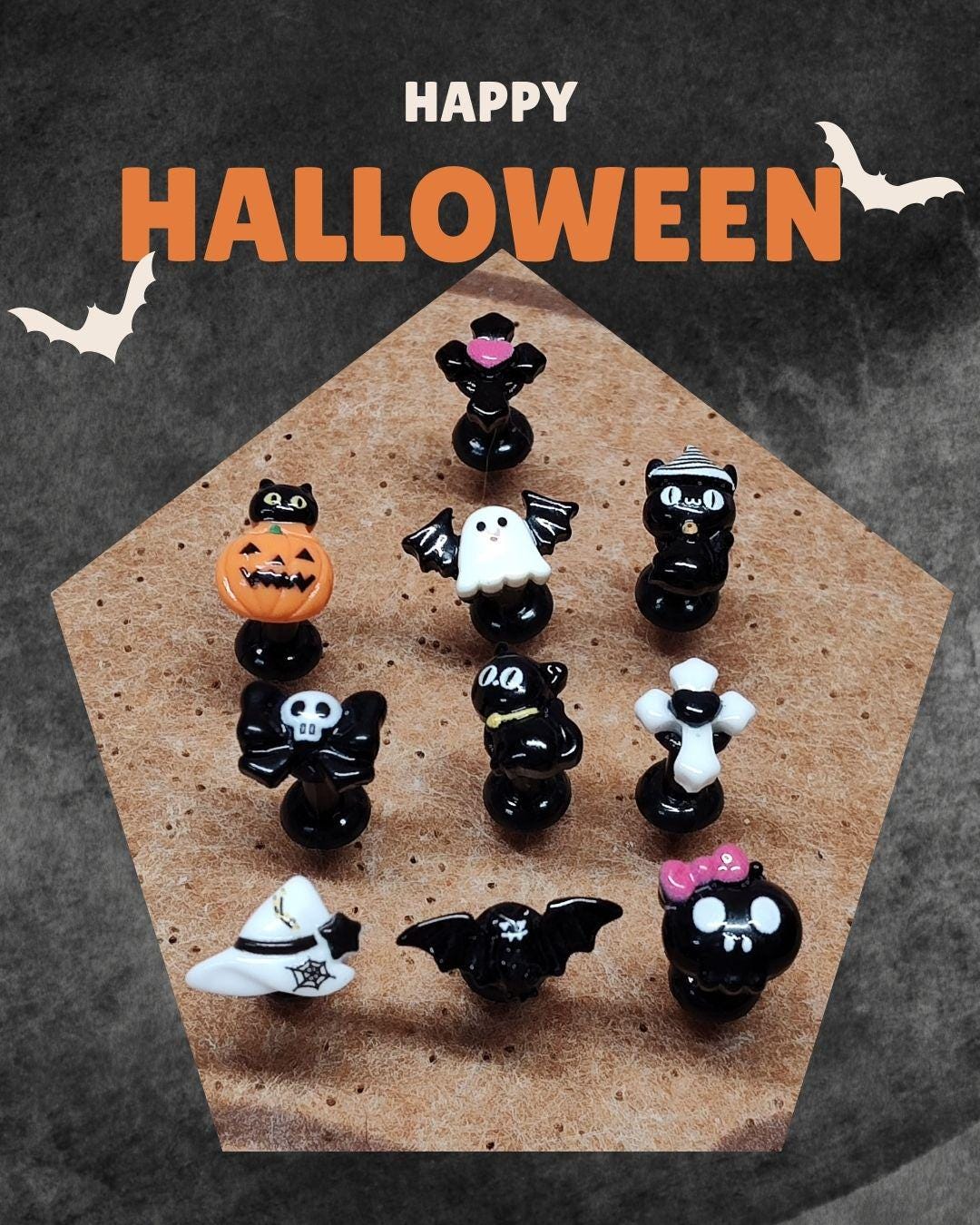 Spooky Halloween Push Pins | Cute Gothic Decorative Tacks - Etsy