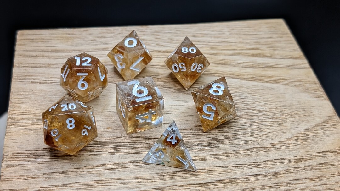 Crystal Dice Set Citrine - Etsy