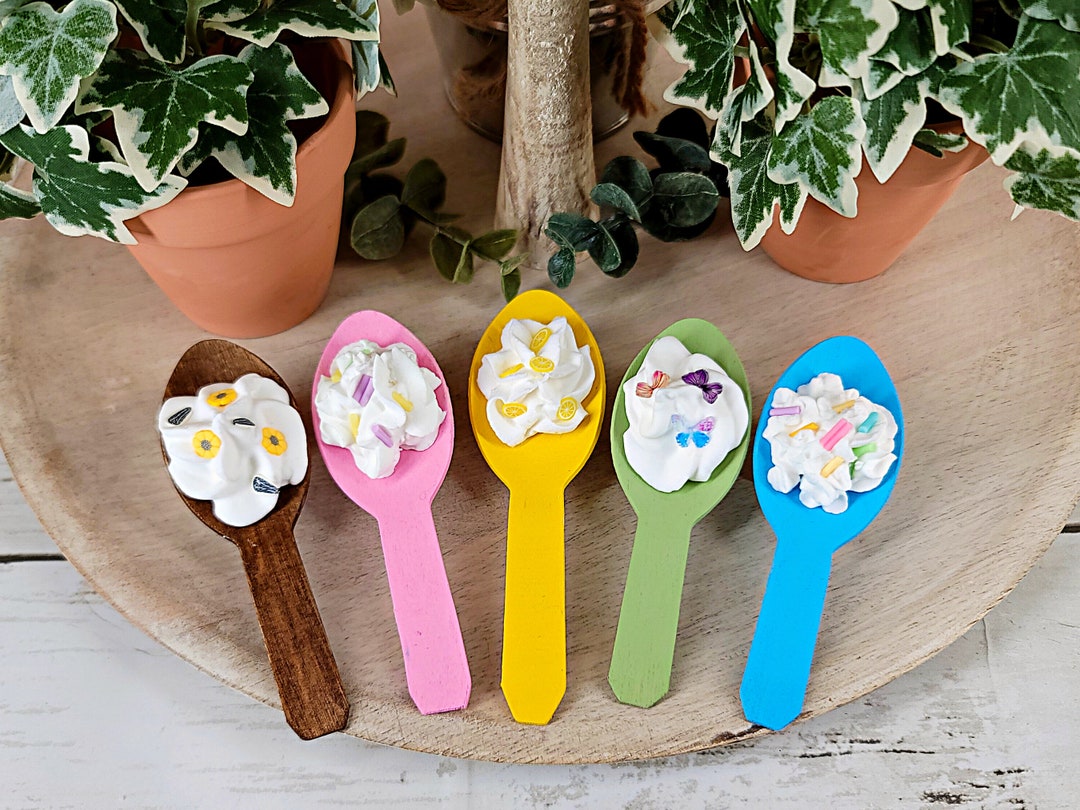 Spring Tier Tray Spoon Mini Faux Whipped Cream Spoon Spring - Etsy