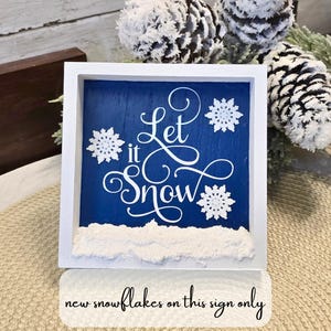 Let It Snow Decor Bundle, Winter Tiered Tray Set, Blue and White Tier ...