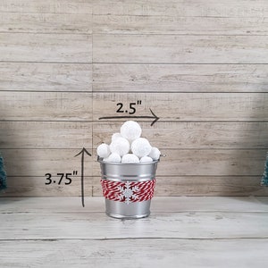 Snowball Bucket, Winter Tiered Tray Decor, Mini Snowball Pail, Pail of ...