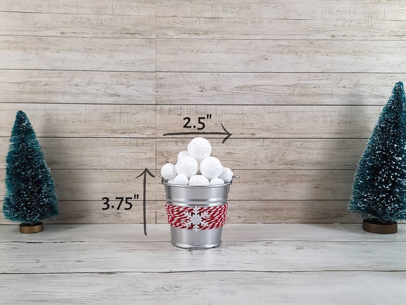 Snowball Bucket, Winter Tiered Tray Decor, Mini Snowball Pail, Pail of ...