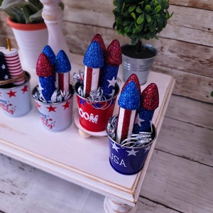 Mini Firework Buckets, July 4th Tiered Tray Decor, Fourth of July ...