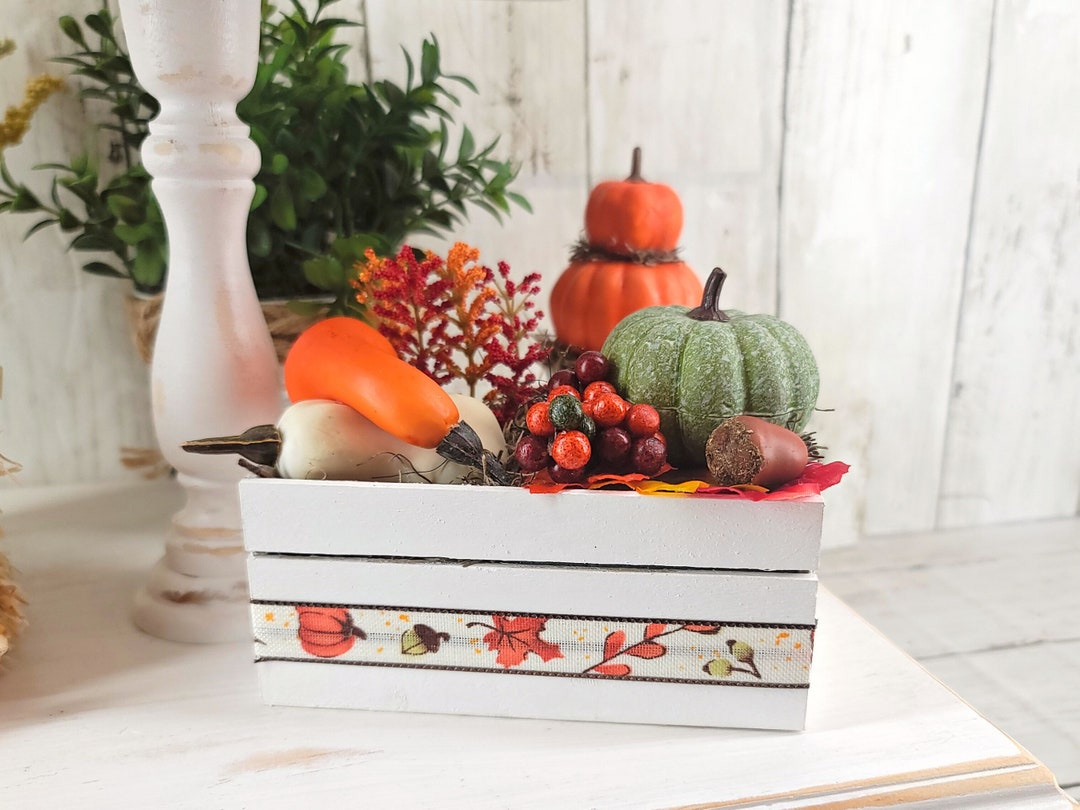 Harvest Crate, Fall Tiered Tray Decor, Mini Crate, Thanksgiving Decor ...