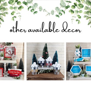 Let It Snow Decor Bundle, Winter Tiered Tray Set, Blue and White Tier ...
