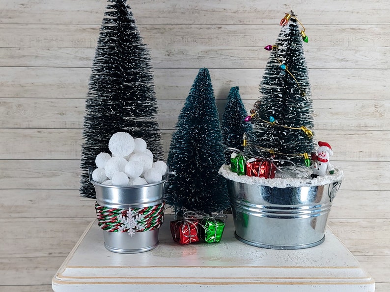 Snowball Bucket, Winter Tiered Tray Decor, Mini Snowball Pail, Pail of ...