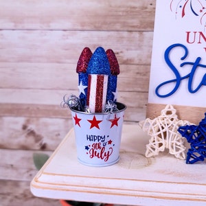 Mini Firework Buckets, July 4th Tiered Tray Decor, Fourth of July ...