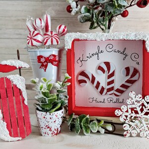 Candy Cane Bundle, Peppermint Tiered Tray Set, Winter Decor Bundle, Red ...