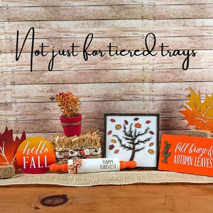 Thanksgiving Hello Fall Tiered Tray Bundle, Happy Harvest Set, Autumn ...