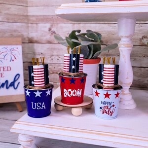 Mini Firework Buckets, July 4th Tiered Tray Decor, Fourth of July ...