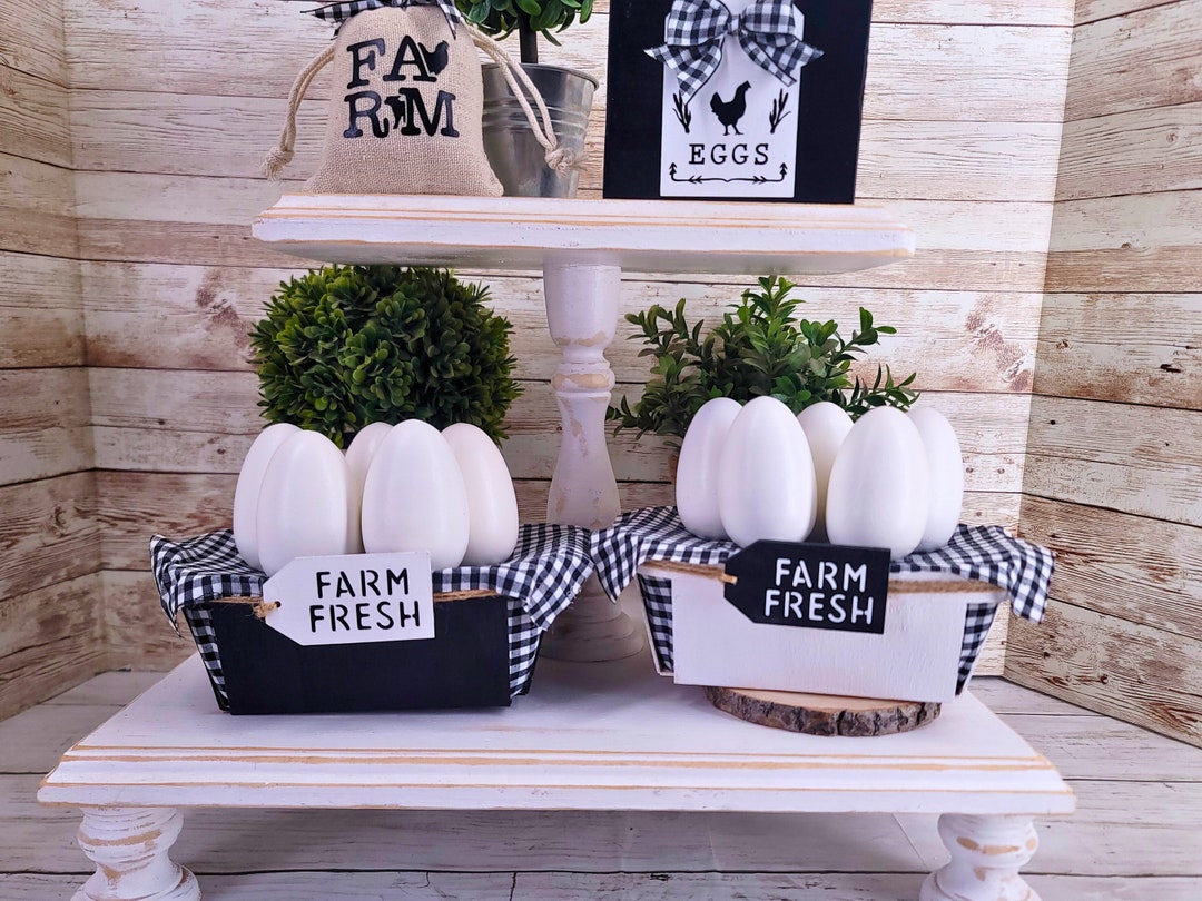 Mini Farmhouse Egg Crate Decoration, Farm Egg Crate, Farmhouse Tiered ...