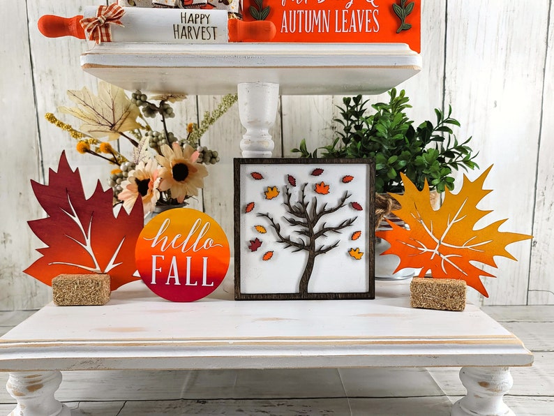 Thanksgiving Hello Fall Tiered Tray Bundle, Happy Harvest Set, Autumn ...