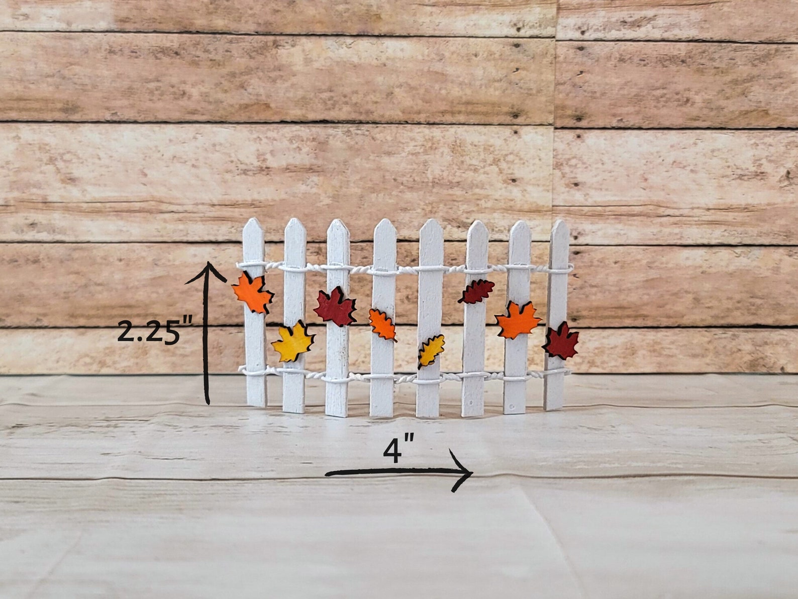 Fall Tiered Tray Decor Fall Fence Mini Fence Autumn Leaves - Etsy