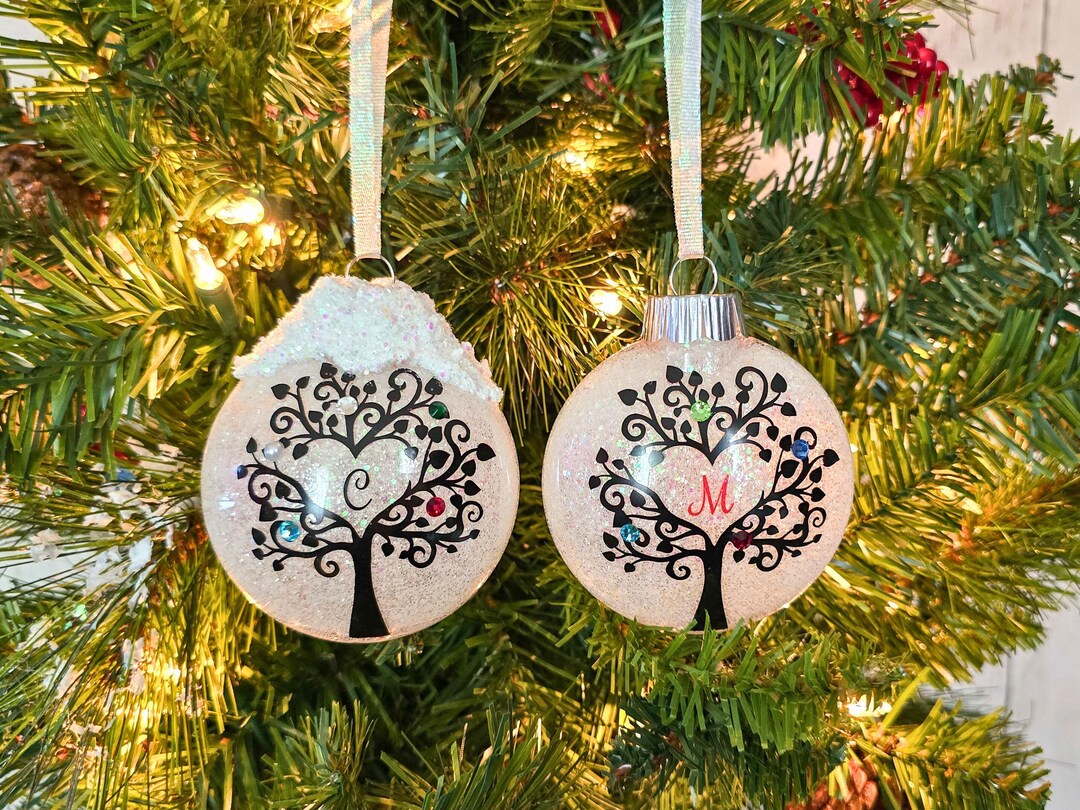 Personalized Birthstone Family Tree Ornament, Custom Christmas Tree ...