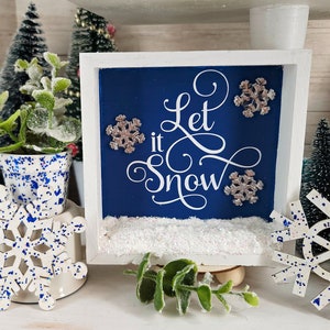 Let It Snow Decor Bundle, Winter Tiered Tray Set, Blue and White Tier ...