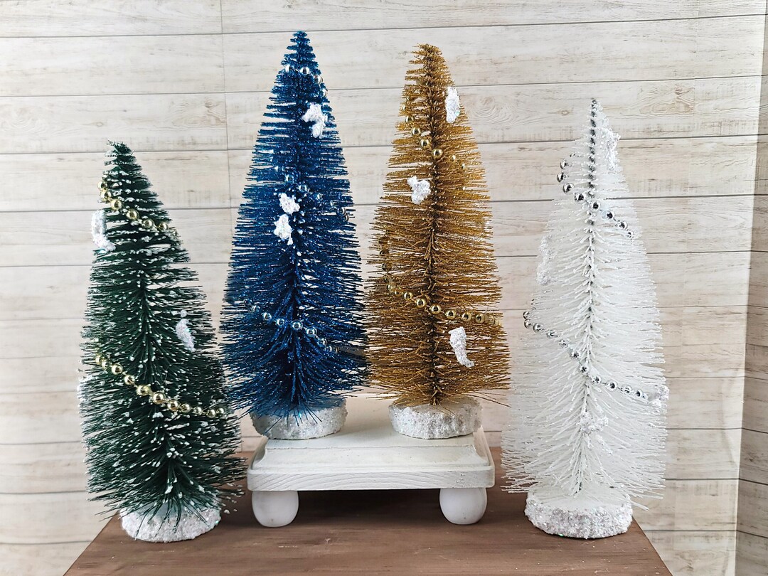 Winter Tiered Tray Decor, Winter Village Tree, Mini Snow Tree ...