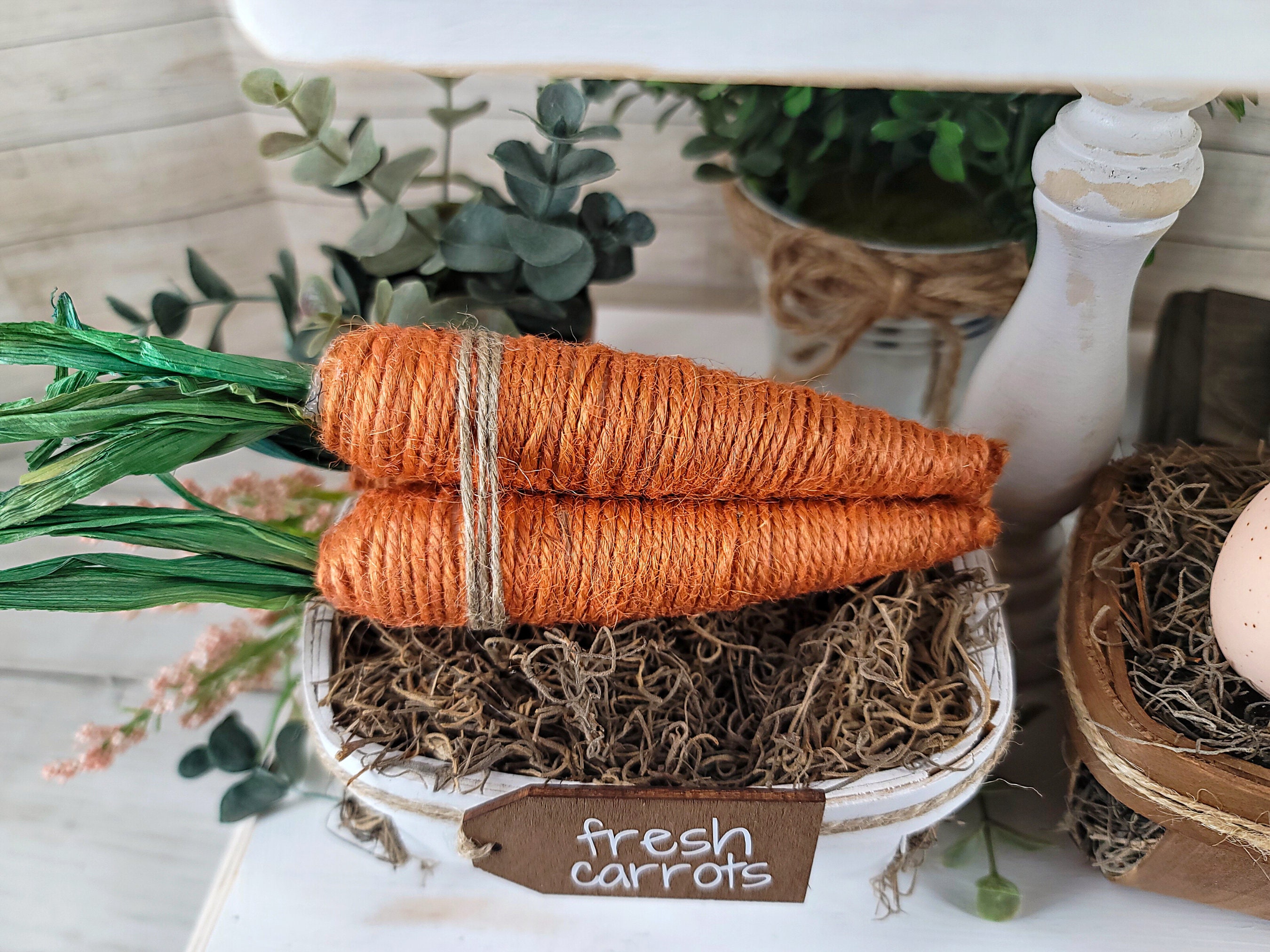Easter Egg Basket, Carrot Crate, Easter Tier Tray Decor, Spring Tiered ...