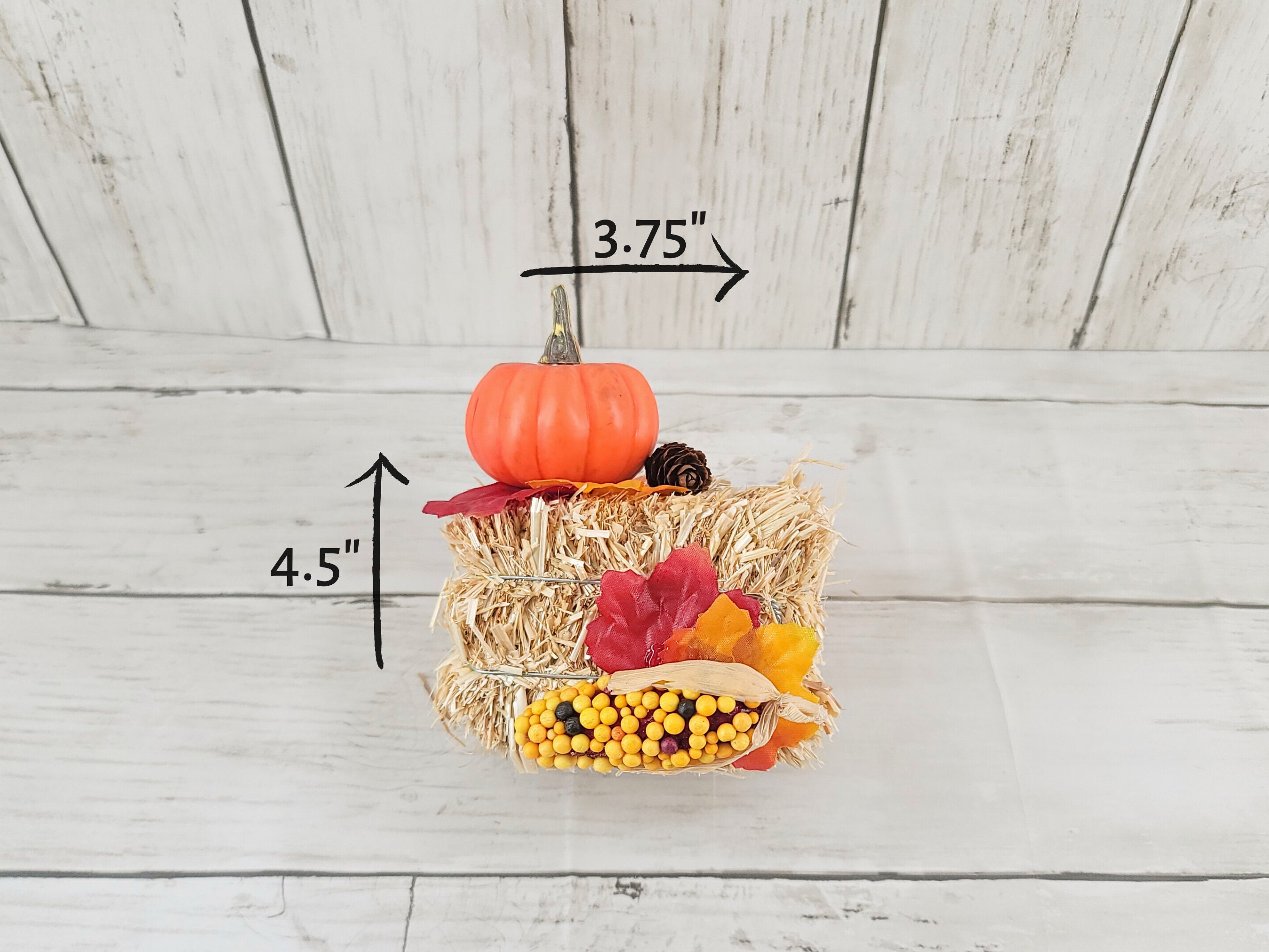 Mini Harvest Hay Bale, Thanksgiving Haybale, Fall Tiered Tray Decor ...