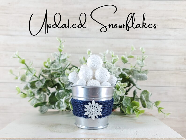 Snowball Bucket, Winter Tiered Tray Decor, Mini Snowball Pail, Pail of ...