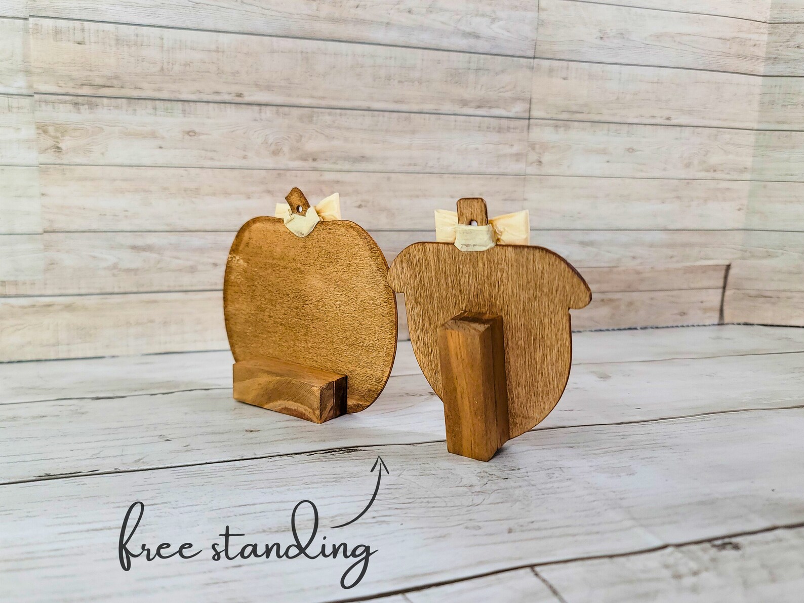 Mini Acorn Pumpkin Sign, Wooden Fall Signs, Natural Fall Tiered Tray ...