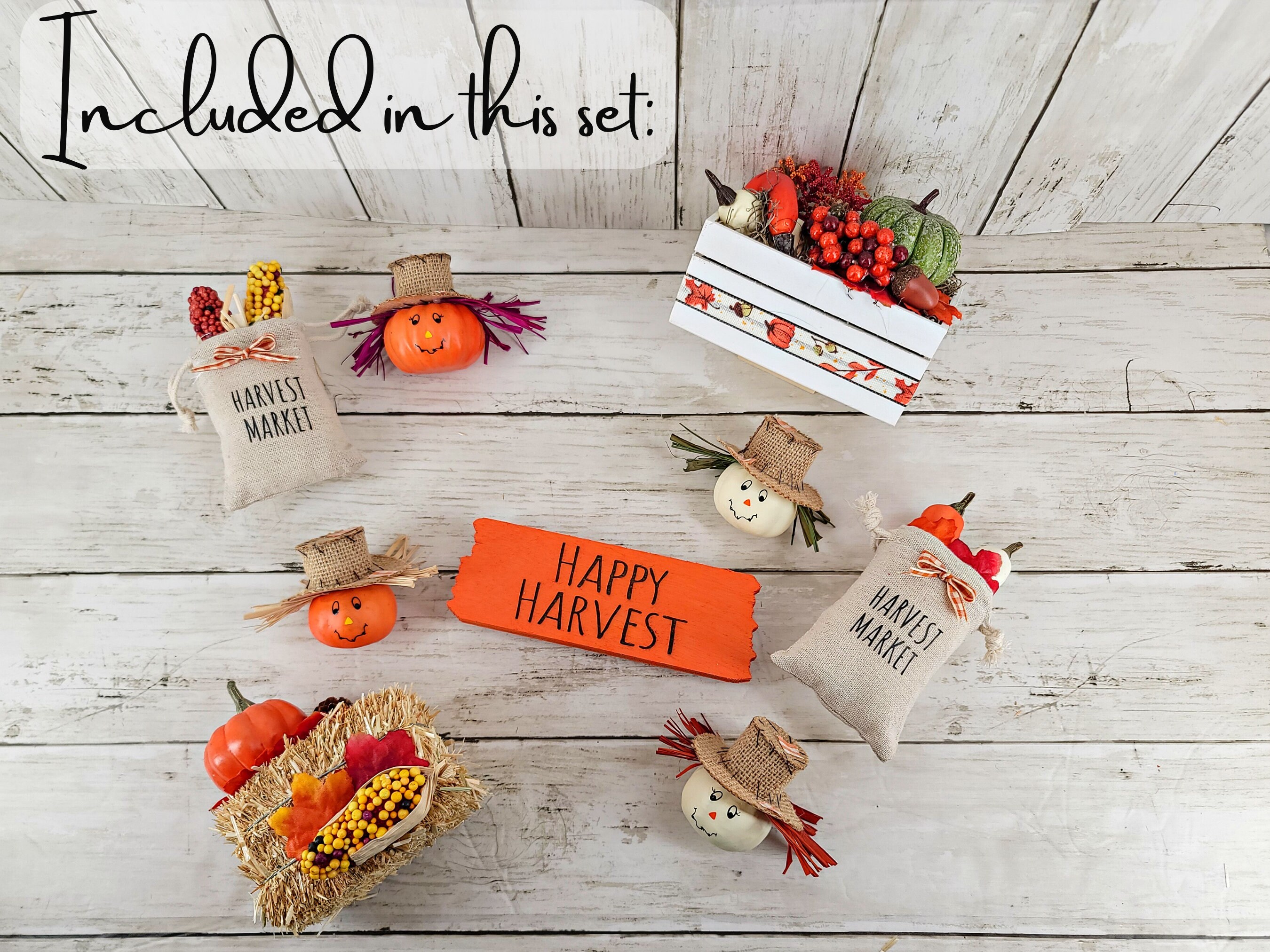Happy Harvest Tiered Tray Bundle, Fall Decor, Thanksgiving Decorations ...