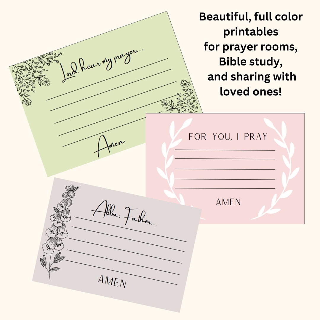 Prayer Cards Printable for Prayer Room, Bible Study, Christian Faith ...