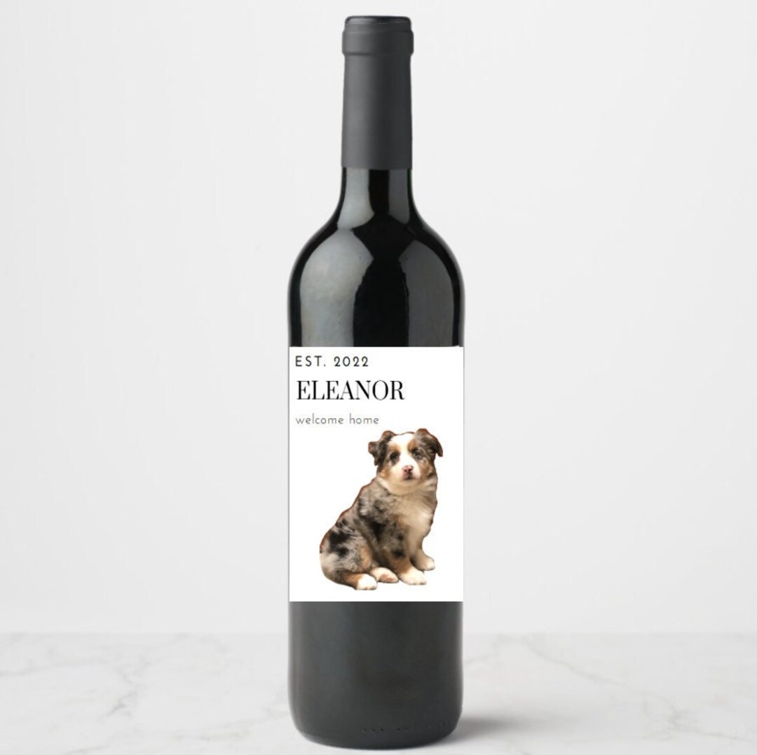 2 PACK - Welcome Home Pet Wine Bottle or Candle Label With Photo - Pet ...