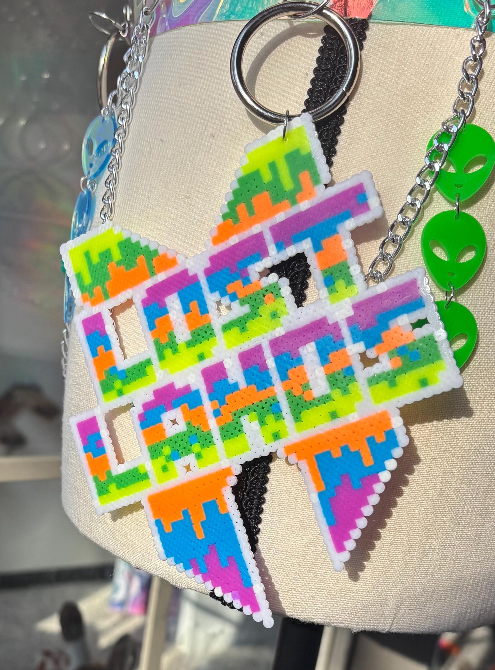 Lost Lands Neon Excision Perler Rave Kandi Necklace - Etsy