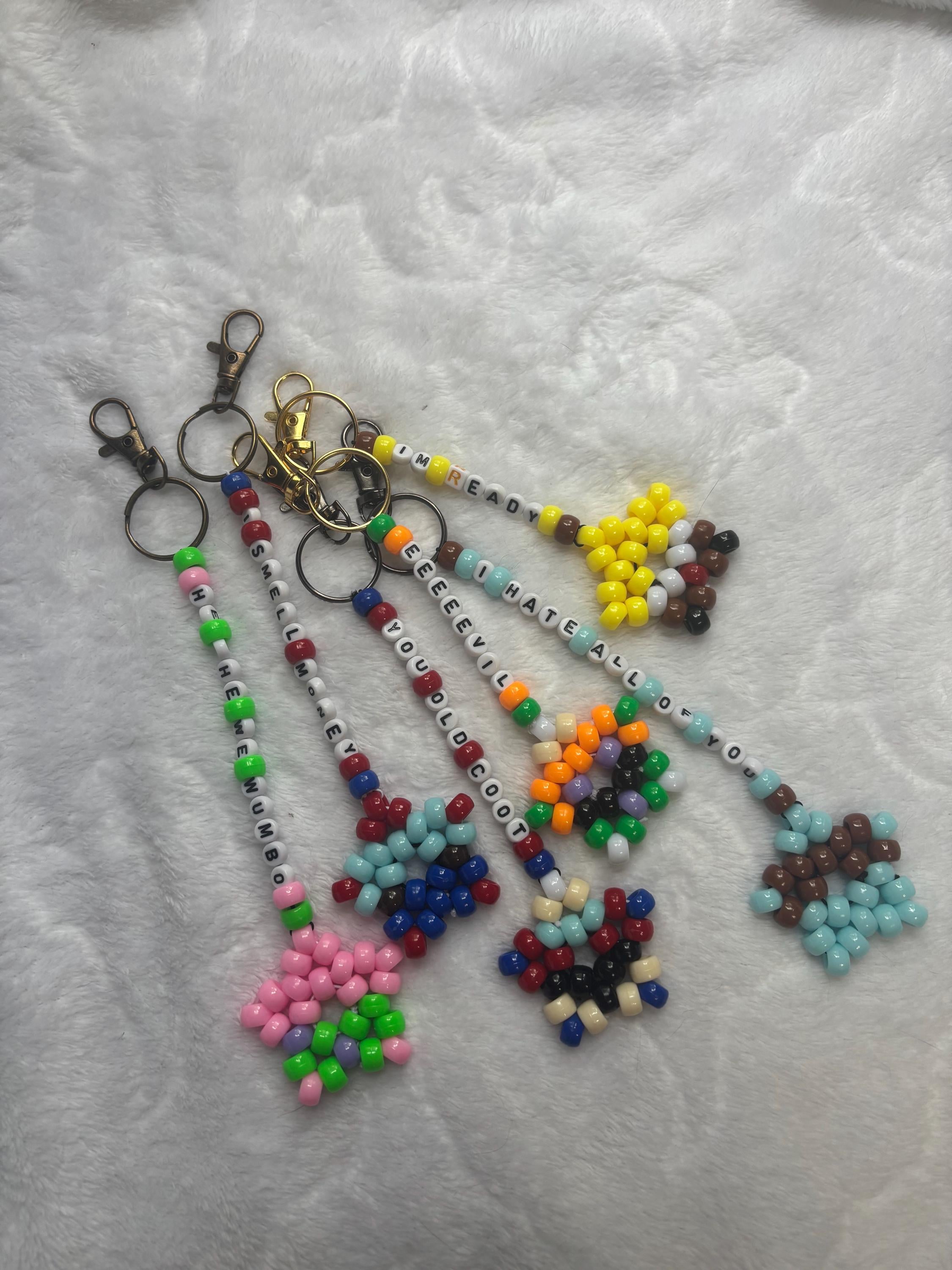 Pony Bead Spongebob Themed Keychain Kandi (set of 6) - Etsy