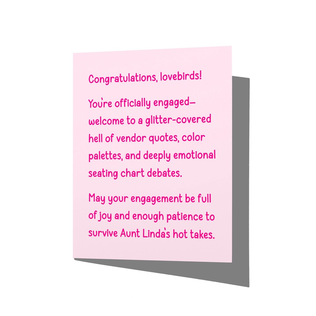 Seating Chart Debates Funny Engagement Greeting Card - Etsy