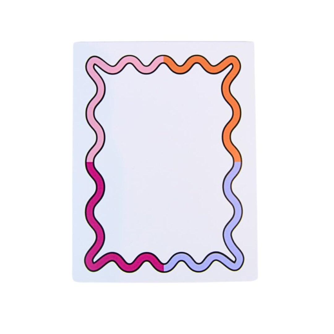 Colorful Rainbow Curvy Border Notepad Small 4.25x5.5 Inches - Etsy