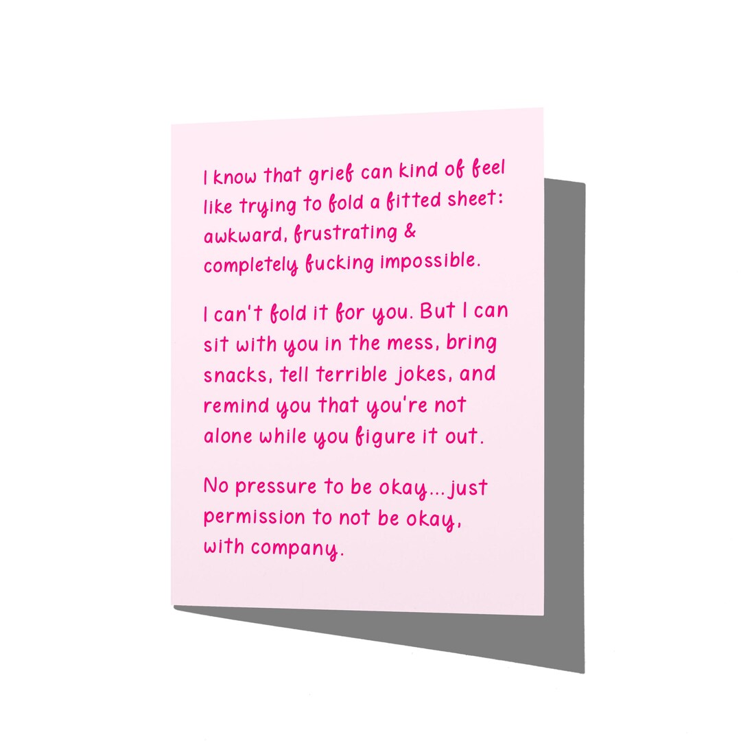 Fitted Sheet Relatable Sympathy Card - Etsy