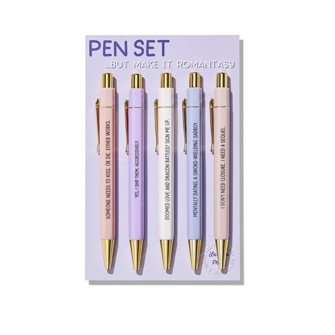 Romantasy Pen Set - Set of 5 Romance Reader Ballpoint Pens - Etsy