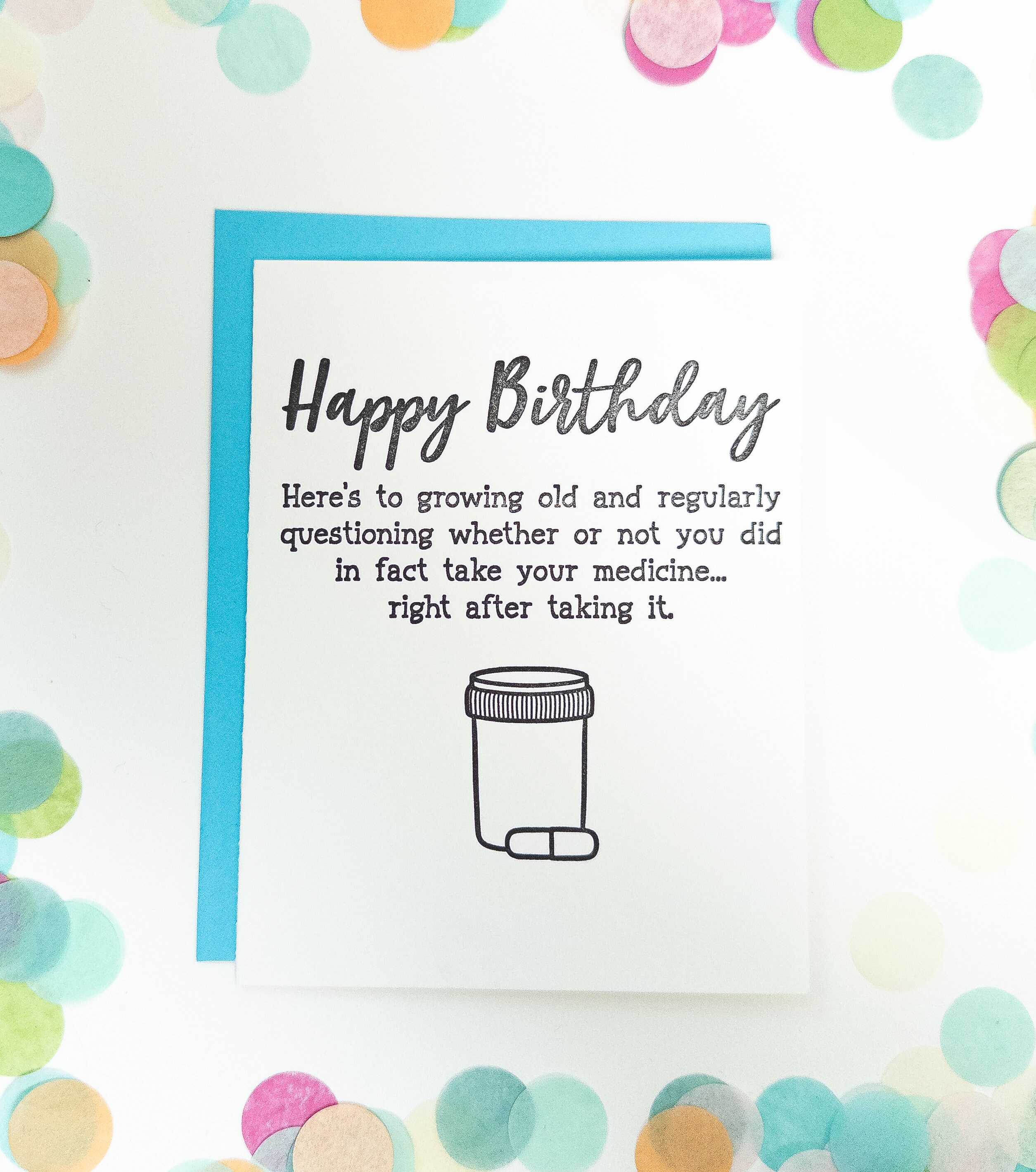 Happy Birthday Funny Medicine Joke Letterpress Greeting Card - Etsy