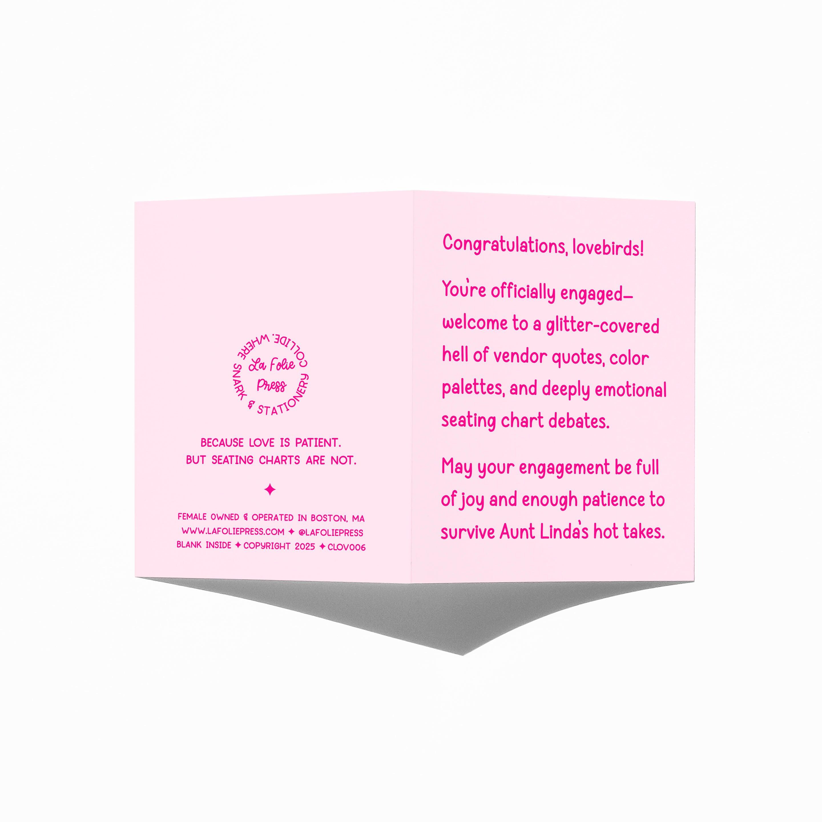 Seating Chart Debates Funny Engagement Greeting Card - Etsy