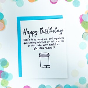 Happy Birthday Funny Medicine Joke Letterpress Greeting Card - Etsy