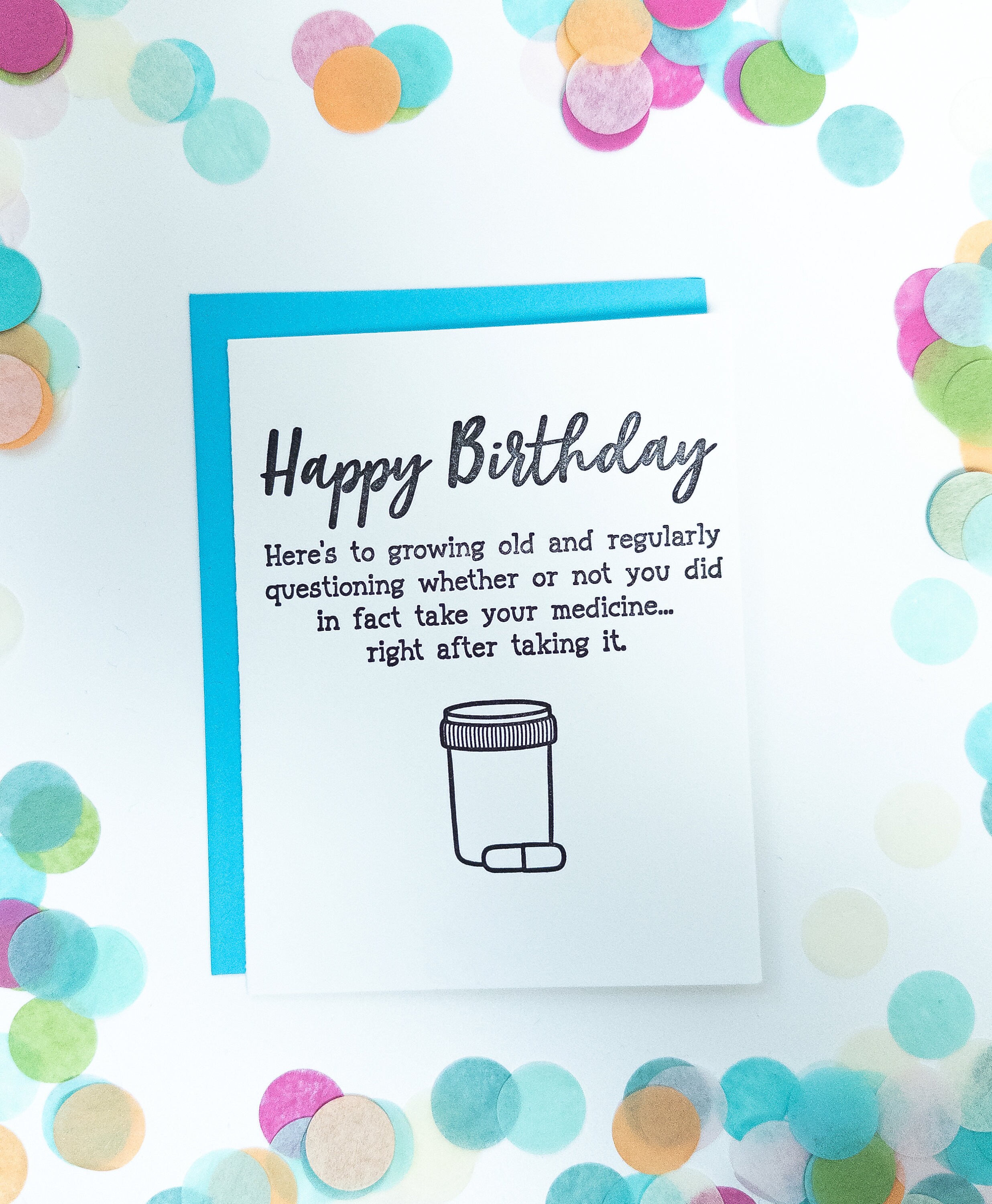 Happy Birthday Funny Medicine Joke Letterpress Greeting Card - Etsy